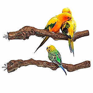 LKJYBG Bird Perch,Parrot Cage Perch,Wooden Platform for Birds,Natural Wild Grape Stick Bird Cage Accessories Play Stand,for Small Parakeets,Budgies,Cockatiels,Finches(25cm)