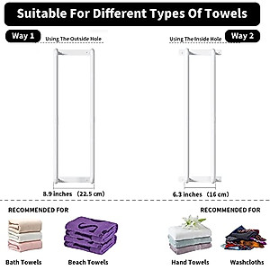 YYP Towel Racks for Bathroom, Towel Rack Wall Mounted, Stainless Steel Towel Holder for Bathroom Wall, Easy to Install Bathroom Towel Storage, White