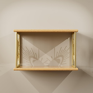 Apresolar Floating Nightstand Wall Mounted - Natural Solid Wood Night Stand, Bedside Table 2 Tier Shelf, Modern Metal Celestial Side Floating Shelves Decor for Living Room Bedroom