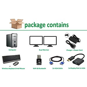 HP 600 G1 SFF Computer Desktop PC, Intel Core i7 3.4GHz Processor, 16GB Ram, 128GB M.2 SSD, 2TB HDD, Wireless Keyboard Mouse, WiFi | Bluetooth, New HP Dual 27 FHD LED Monitor, Windows 10 (Renewed)