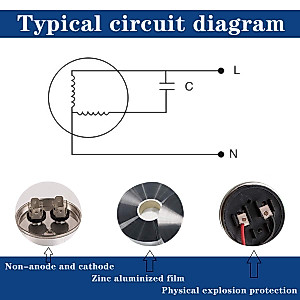 Tnisesm 20uF CBB65 Capacitor MFD 370V 450VAC Motor Running for Air Conditioner 50/60Hz for AC Motor Run or Fan Start and Cool or Heat Pump Air Conditione