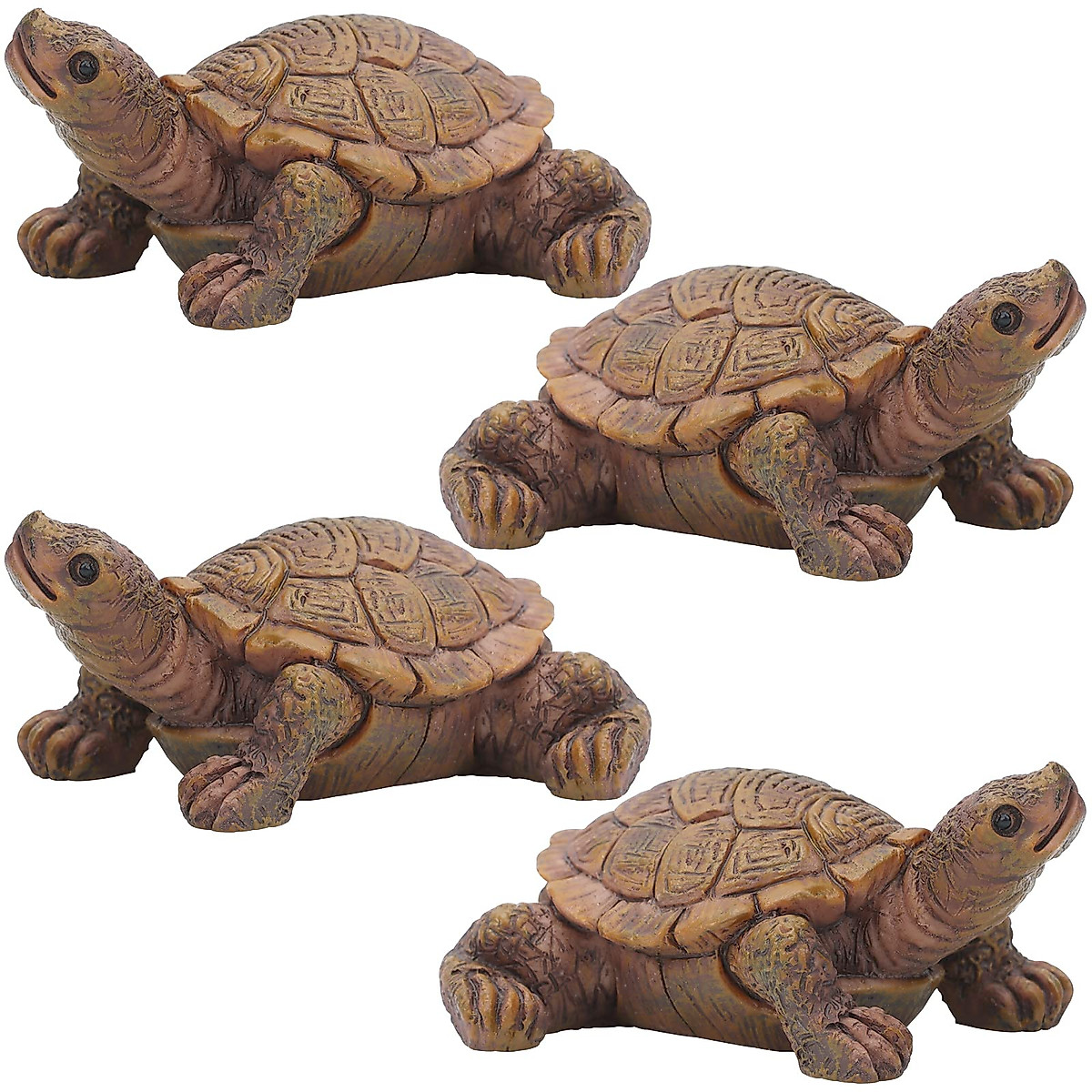 4 Pcs Mini Turtles Miniature Figurines Simulation Small Tortoise Ornaments Realistic Sea Turtles Resin Cute Beach Sea Turtles for Bonsai Craft Fairy Garden Succulent Planter Decorations