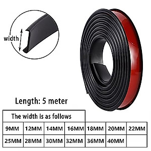 LOVEDELU U-Shape Edge Banding,5m Soft Self Adhesive Veneer Edge Banding, Collapsible Edge Protector,Counter Edging for Cabinet Repair,Furniture Protection,28mm