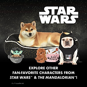 Star Wars for Pets The Mandalorian "Snack Time" Dog Treat Jar | 7.3" x 5.1" Ceramic Dog Treat Jar with Lid, Dishwasher Safe | Baby Yoda Green Dog Food Storage Container | Baby Yoda Treat Jar