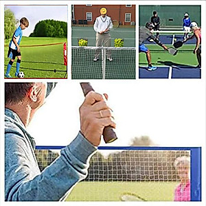 mike Glople Portable Badminton Net Set - 20 Ft Net for Tennis, Soccer,Pickleball - Easy Installation Nylon Sports Net with Poles - for Indoor,Outdoor Court, Beach, Driveway,Park-Black Colour