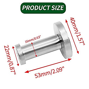 Uenhoy 6 Pack Bathroom Robe Towel Hooks 2 Inch Wall Mounted Coat Hooks Stainless Steel Robe Hooks, Clothes Hook Hanger Hat Hooks for Bedroom Kitchen, Brushed Nickel