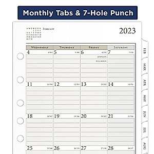 AT-A-GLANCE 2023 Daily Planner Refill, Hourly, 5-1/2" x 8-1/2", 12010 Day-Timer, Size 4, Desk Size, Two Pages Per Day, Loose Leaf, Monthly Tabs (481-225)