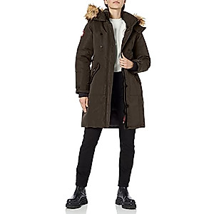 Canada Weather Gear Women's Heavyweight Long Parka Jacket, Olive Natural, X-Large