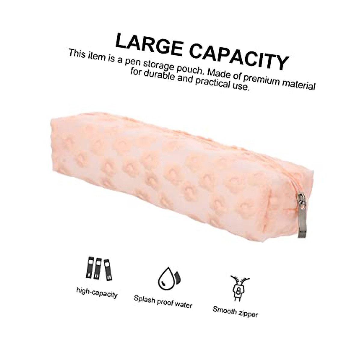 Operitacx 2 pcs Holder Embroidered Pouch Zipper Clear And Pen Pencil Portable Office Canvas Bag Orange Students Colored Makeup Student Pattern Multifunctional Stationery Cosmetic Zippers