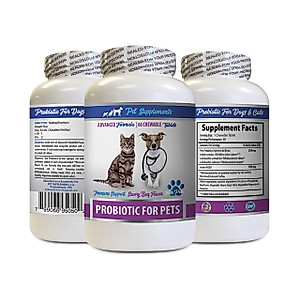 cat Digestive Support Treats - PROBIOTICS for Pets - Dogs Cats - Bad Gas and Breath Treats - Advanced Immune Boost - cat probiotics enzymes - 1 Bottle (60 Treats)