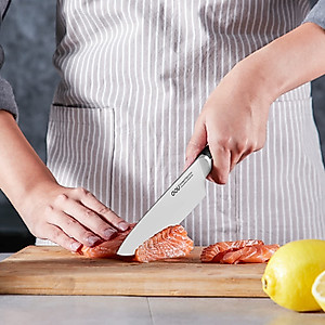 OOU! Professional Chef Knife 8 Inch Kitchen Knife, German High Carbon Stainless Steel Super Sharp Chef's Knife With Ergonomic Solid Wood Handle, Useful Kitchen Gadgets