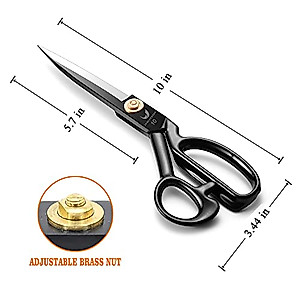 Fabric Scissors 10 Inch Sewing Dressmaking Scissors Professional Razor Sharp for Tailoring Leather Raw Materials - Japan High Carbon Steel Tailor Shears(Right-Handed)