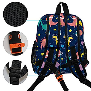 Dinosaurs Space with Planets Backpack Toddler Girls Boys Preschool School Bag Kids Casual Travel Daypack Bookbag Schoolbag for Primary Children Students