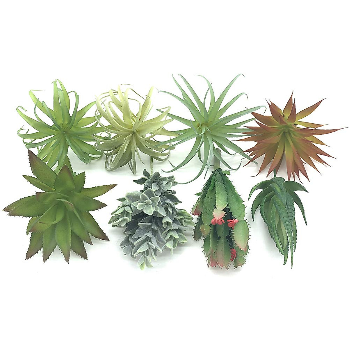 EBUYOM 8 PCS Artificial Succulents Plants Lifelike Air Plants Floral Tree Arrangement Assorted Faux Greenery Artificial Plants Set Garden Home Office DIY Decoration Ornament