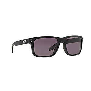 Oakley Holbrook Sunglasses, Matte Black Frame/Warm Grey Lens, One Size