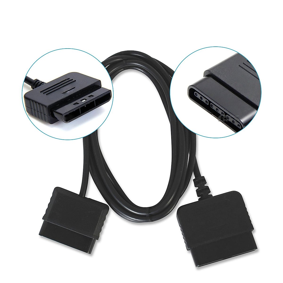 tesha 2PACK PS2 Controller Extension Cable Cord 6ft/1.8m Controller Extension for Sony PlayStation 2 PS2 Game Console