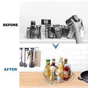 Homelove Turntable Lazy Susans Rack, Spice Organizer Storage Rack Rotating for Kitchen Cabinet, Countertop, Bathroom, Makeup, Pantry