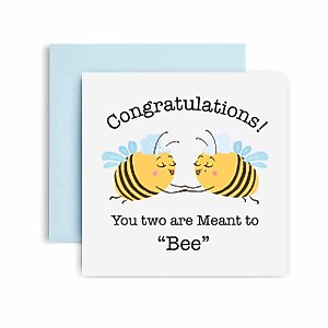 Huxters Wedding ‘Congratulations Meant to Bee’ Wedding gifts A5 Congratulations Wedding card - Wedding gifts for couple - Fun Greetings Card, Lesbian Wedding (Bride and Bride)
