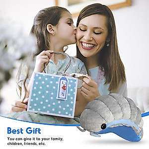 Airsnigi 2 Pieces Insect Plush Toys Pill Bug Stuffed Soft Animals Pillow Soft Deep Sea Insect Doll Pillow Kids Toys Girls Boys Gift - Grey 30cm/12inch