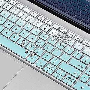 Keyboard Cover for Dell inspiron 15 17 3501 3502 3505 5501 5502 5505 5508 5509 5584 5590 5593 5594 5598 7500 7501 7506 7590 7591 7706 7790 7791, G15 5520 5525 5515 5510 Series Laptop - Gradual Mint