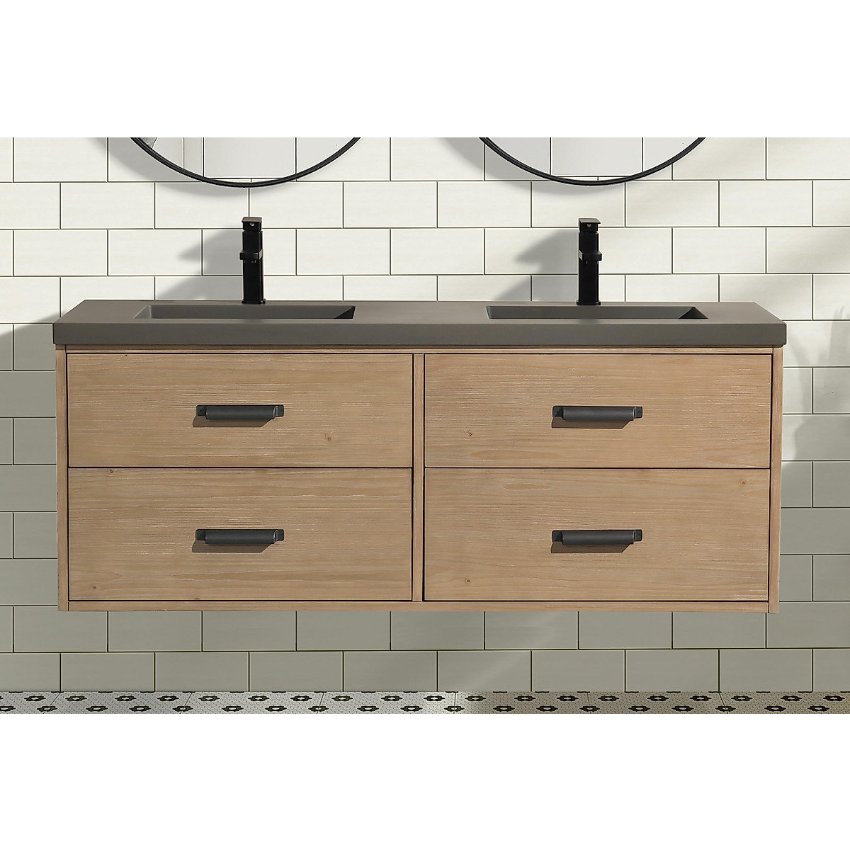 Ari Kitchen & Bath Kane 55" Bathroom Vanity Weathered Fir