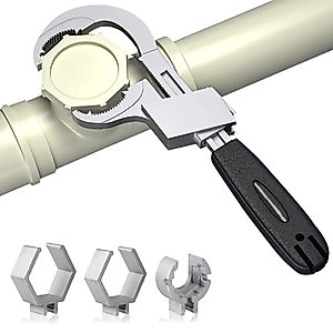 YWHWLX Universal Adjustable Double-Ended Wrench, Multifunctional Adjustable Wrench with 3 Card Slots for Toilet Bowl Bathroom Kitchen Plumbing Pipe Disassembly & Assembly Water Pipe Repair Wrench Set