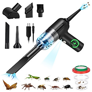 2024 Upgraded Bug Vacuum & Handheld Vacuum Cordless with 9000PA, High Power Portable Bug Catcher Small Spider Catcher Use for Home Office Car RV Insect Traps Catcher and Release with Insect Cage