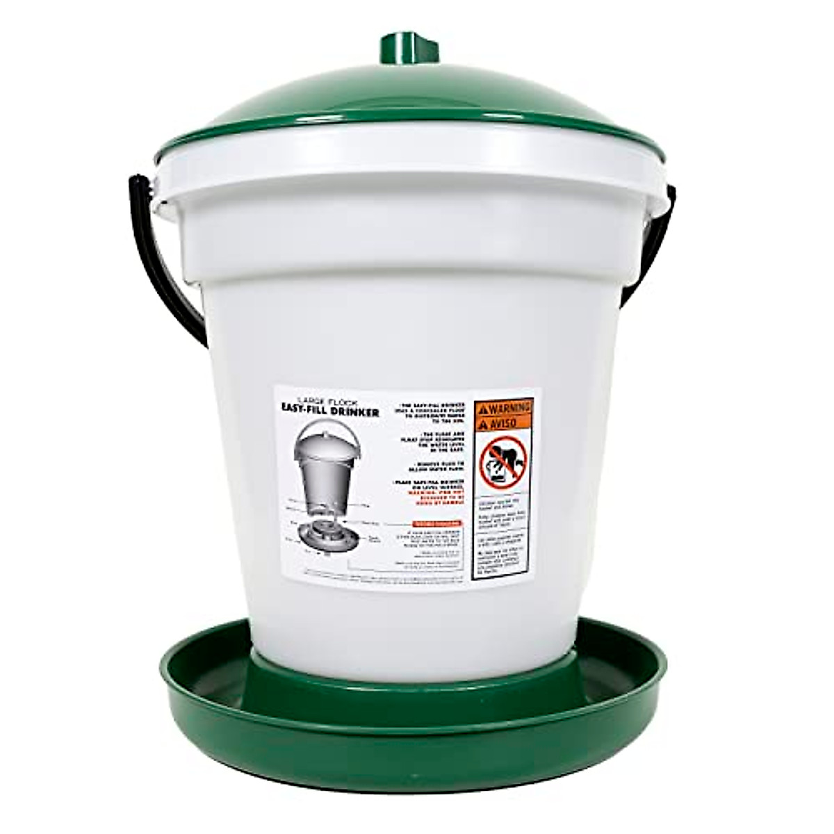 Harris Farms Poultry Drinker | Simple and Easy to Use for Any Size Flock | Made of BPA-Free Plastic | 6.25 Gallon, Green