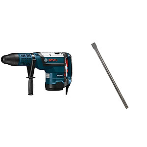 BOSCH RH1255VC SDS-max Rotary Hammer, 2 In.&BOSCH HS1912 1 In. x 18 In. Flat Chisel SDS-max Hammer Steel
