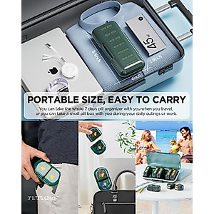 Pill Organizer 2 Times a Day, Large Weekly AM PM Pill Organizer, Acedada Twice Daily Pill Box 7 Day with Detachable Compartment, Big Medicine Container Case Holder for Vitamin Fish Oil Supplement, DG