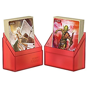 Ultimate Guard Boulder 40+, Deck Case for 40 Double-Sleeved TCG Cards, Ruby, Secure & Durable Storage for Trading Card Games, Soft-Touch Finish