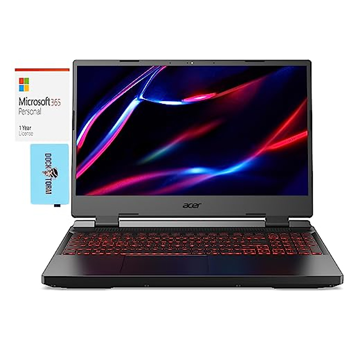acer Nitro 5-AN515 Gaming & Entertainment Laptop (AMD Ryzen 7 6800H 8-Core, 64GB DDR5 4800MHz RAM, 1TB PCIe SSD, GeForce RTX 3070 Ti, 15.6" Win 11 Home) with MS 365 Personal, Dockztorm Hub