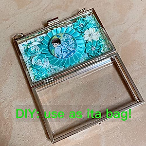 AWXZOM 2pack acrylic clutch purse, clear purse stadium approved, Crossbody Shoulder Evening Handbag, clear purse concert approved, clear box purse ita purse its bag