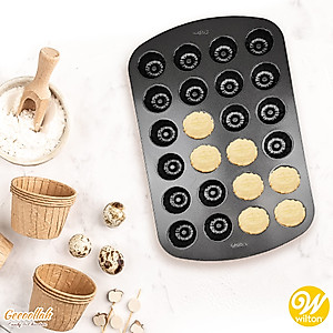 Wilton Mini Fluted Tube Pan – 24-Cavity Cake Pan – Easy To Use Cupcake Pan for Unique Baking Goods – Durable and Reliable Steel Pan with Non-Stick Coating – 16.5 x 10.5 inches