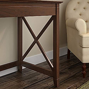 Bush Furniture Key West 48W Writing Desk with 2 Drawer Mobile File Cabinet in Bing Cherry