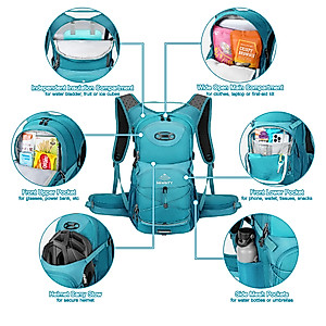 Hydration Backpack 25L, Hiking Backpack with 3L Water Bladder, Light Water Backpack for Camping Cycling or Daily Men Women