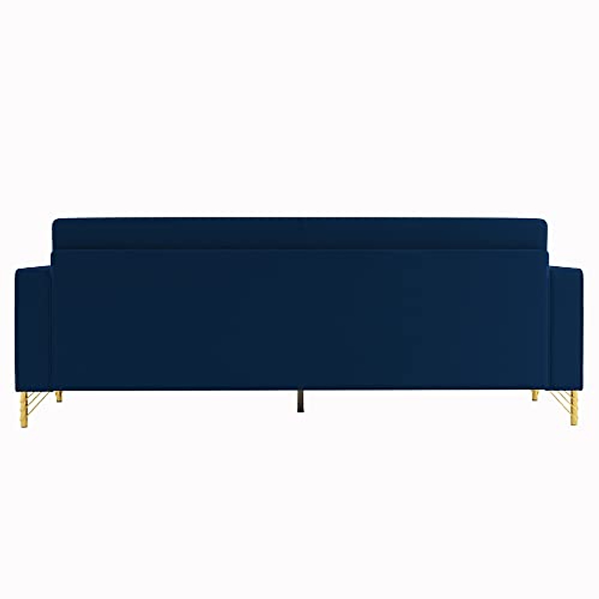 Velvet Sofa Couch Mid Century Modern Upholstered 3-Seater Loveseat with 2 Pillows and Armrest for Living Room, Apartment and Small Space, Retro Blue