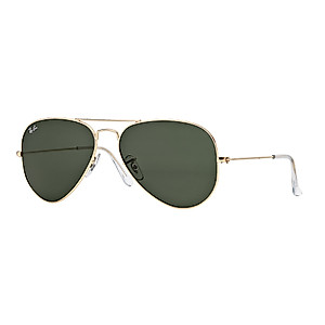 Ray-Ban RB3025 Metal Aviator Sunglasses + Vision Group Accessories Bundle,unisex-adult (Arista/Crystal Green, 58)