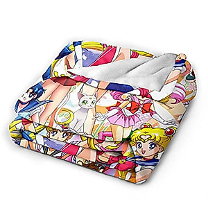 3D Print Funny Anime Blanket Cartoon Flannel Throw Blanket Soft Throw Blankets for Couch Bed Living Room Sofa Bedding M-6 50"X40"