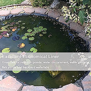 Inslat 20 Mil Pond Liner, 7x10 Ft Pond HDPE Skins Small Fish Pond Liners Rubber Pond Tarp Easy Cutting Underlayment for Fountains, Waterfall & Water Gardens