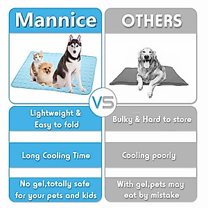 Dog Self Cooling Mat Pet,Breathable Summer Cooling Pads,WashableIce Silk Sleep Mat,Pet Cooling Blanket Sleeping Kennel Mat Pad Non-Toxic Sleep Bed Mat for Large Dogs Cats Animal Chilly Pad