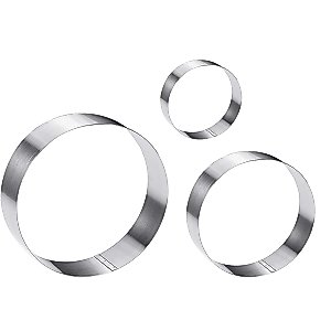 Siking Stainless Steel 4 / 6 / 8 Inch Round Cake Ring Mold Round Cutter Pancake Mold For Mousse Cheese Cookie Salads Onigiri (Round), H 11- 3