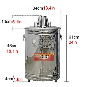 WXJ Stainless Steel Incinerator with Chimney, Portable Garden Incinerator Burning Barrel with Fire Hook, Cleaning The Backyard, Paper and Leaves