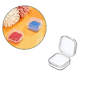 Eioflia Small Clear Storage Box Beads Storage Box Clear Plastic Storage Containers for Small Items Crafts Jewelry 50PCS Style1