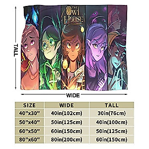 atgzfdr The Owl Anime House Blanket Throw Blankets Ultra Soft Flannel Lightweight Throws for Couch, Bed,All Seasons Use 80"x60"