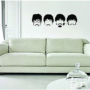 The Beatles Faces Original Wall Decal Sticker Vinyl Art Bedroom Living Room Decor Decoration Teen Quote Inspirational Cute Music John Lennon Paul McCartney Lyrics Rock Inspire
