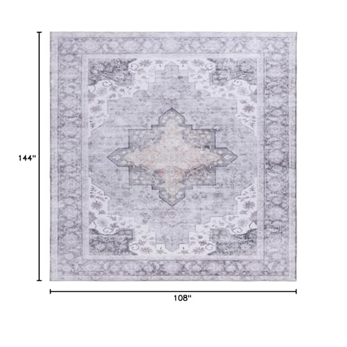 SAFAVIEH Tucson Collection Area Rug - 9' x 12', Light Purple & Sage, Traditional Design, Washable & Slip Resistant, Ideal for High Traffic Areas in Living Room, Bedroom & Dining Room (TSN105W-9)