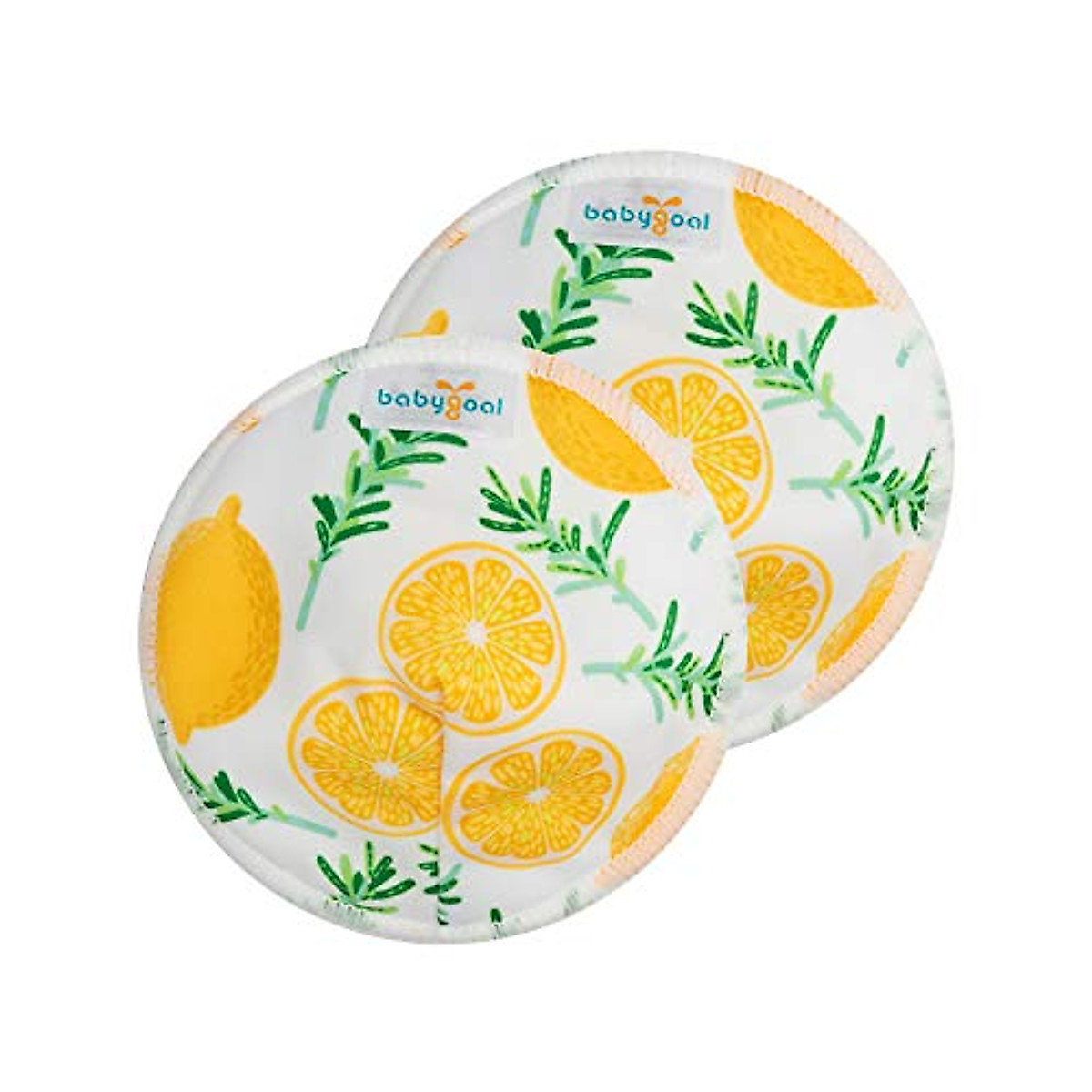 Babygoal Reusable Contoured Nursing Pads, 4.7" Organic Soft Breathable Washable Mama Breast with Laundry Bag and Mini Wet Bag 14 Pack Large Size 14NPA05-B