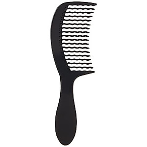 Wet Brush Detangling Comb, Black - Wide Tooth Hair Detangler with WaveTooth Design that Gently and Glides Through Tangles - Brush Throough Conditioner and Hair Masks - Gentle On Scalp and Pain-Free