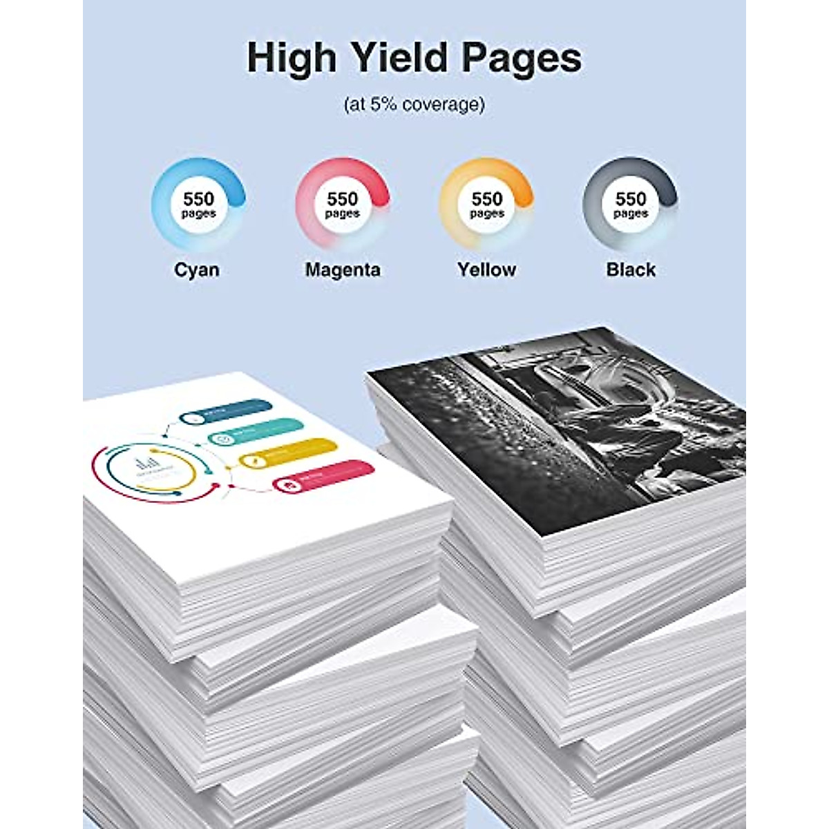 LC203XL Ink Cartridges Compatible for Brother LC203 LC201 High Yield Works with MFC-J880DW MFC-J480DW MFC-J460DW MFC-J4420DW MFC-J485DW MFC-J885DW ( 1 Black, 1 Cyan, 1 Magenta, 1 Yellow, 4 Pack)